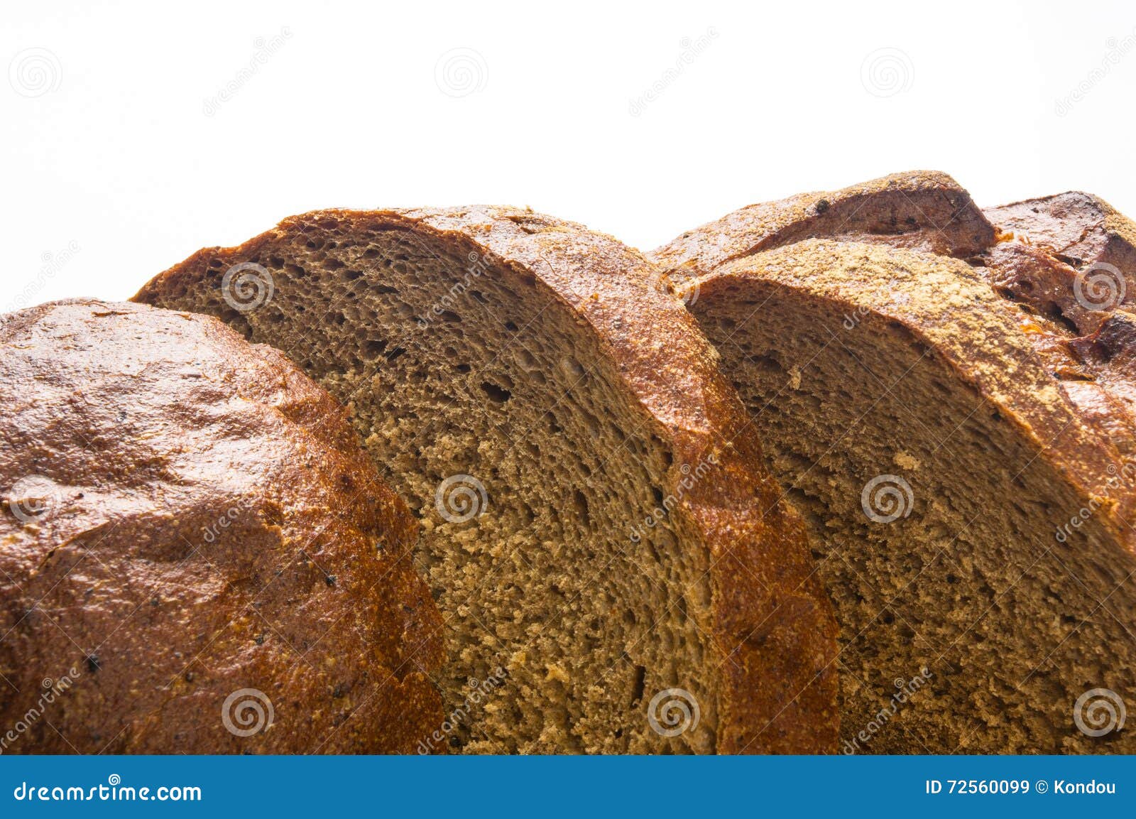 Sliced dark bread stock image. Image of crust, brown - 72560099