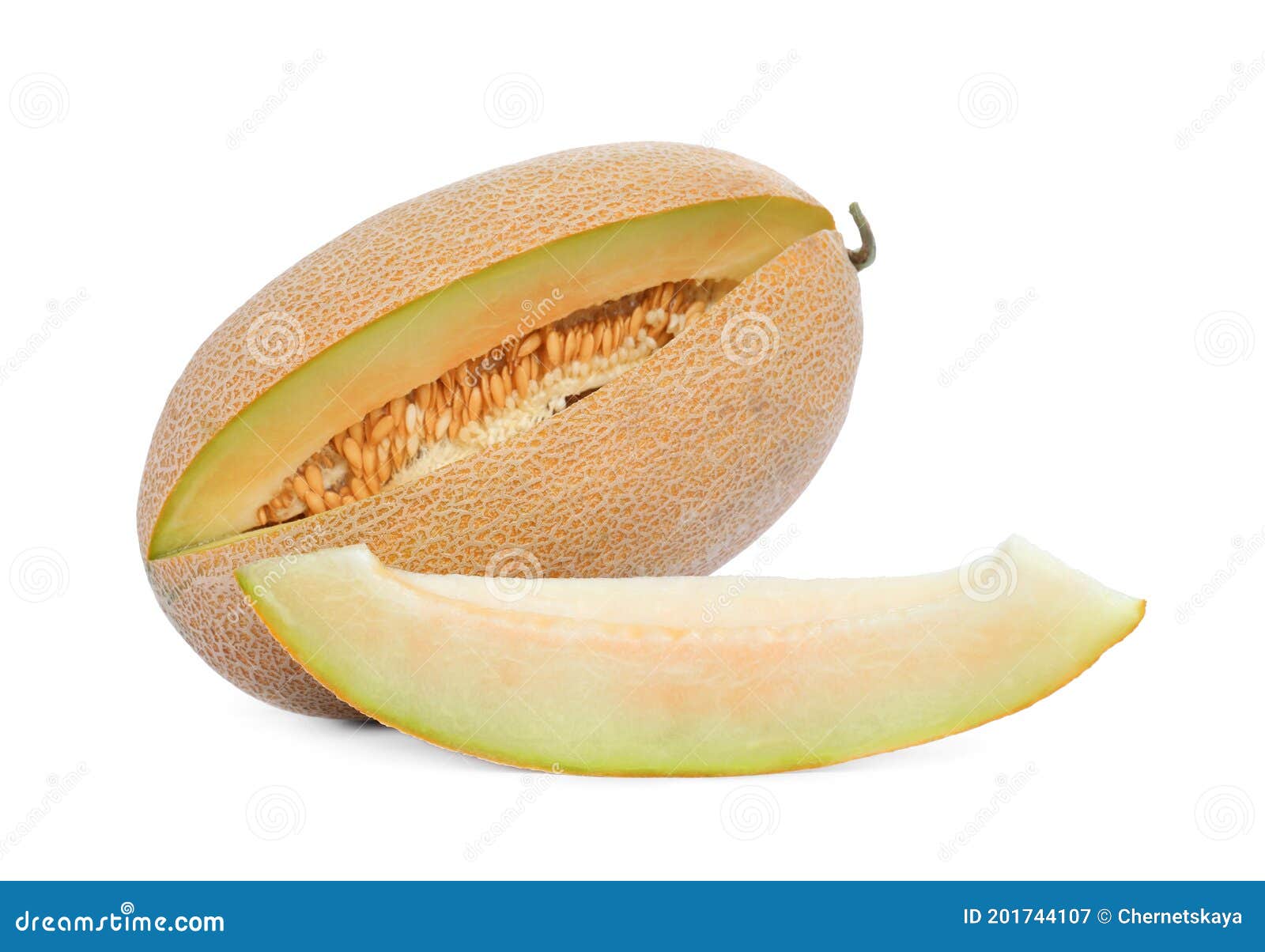 Sliced Delicious Ripe Melon Isolated on White Stock Image - Image of ...