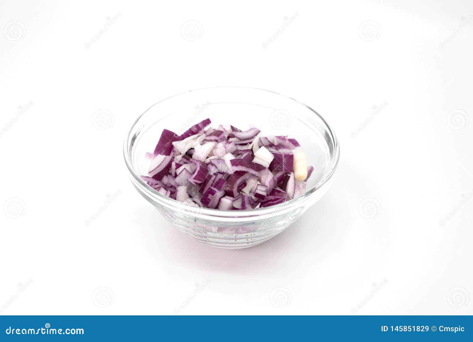 Diced Red Onion in a Glass Bowl Stock Image - Image of bowl, sweet ...