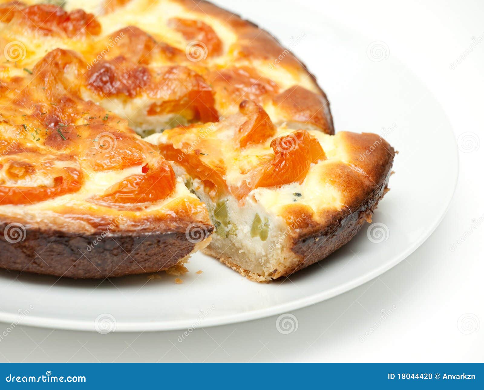 Sliced English Quiche On A Plate Picture. Image: 18044420