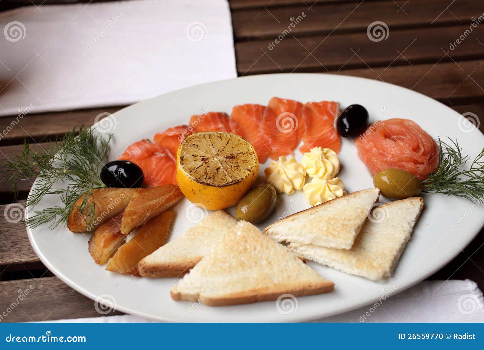 Sliced fish stock photo. Image of dinner, bread, dish - 26559770