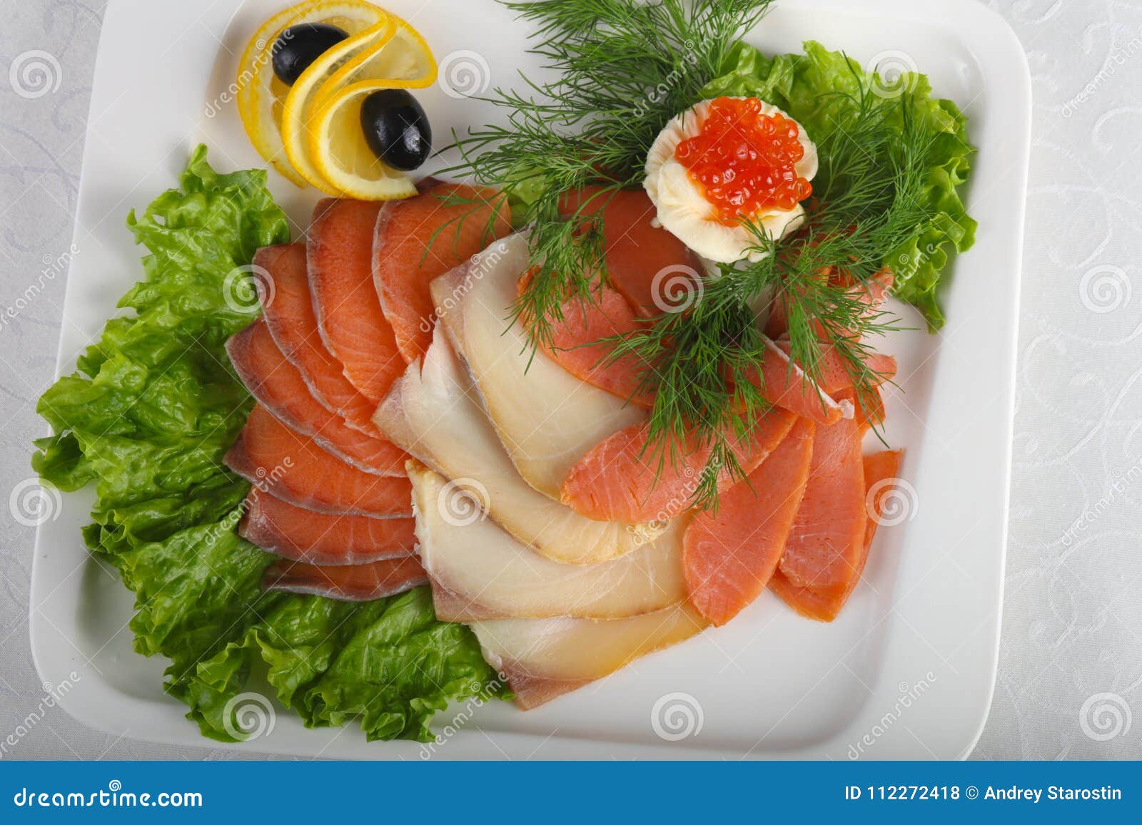 Sliced fish assortment stock photo. Image of platter - 112272418