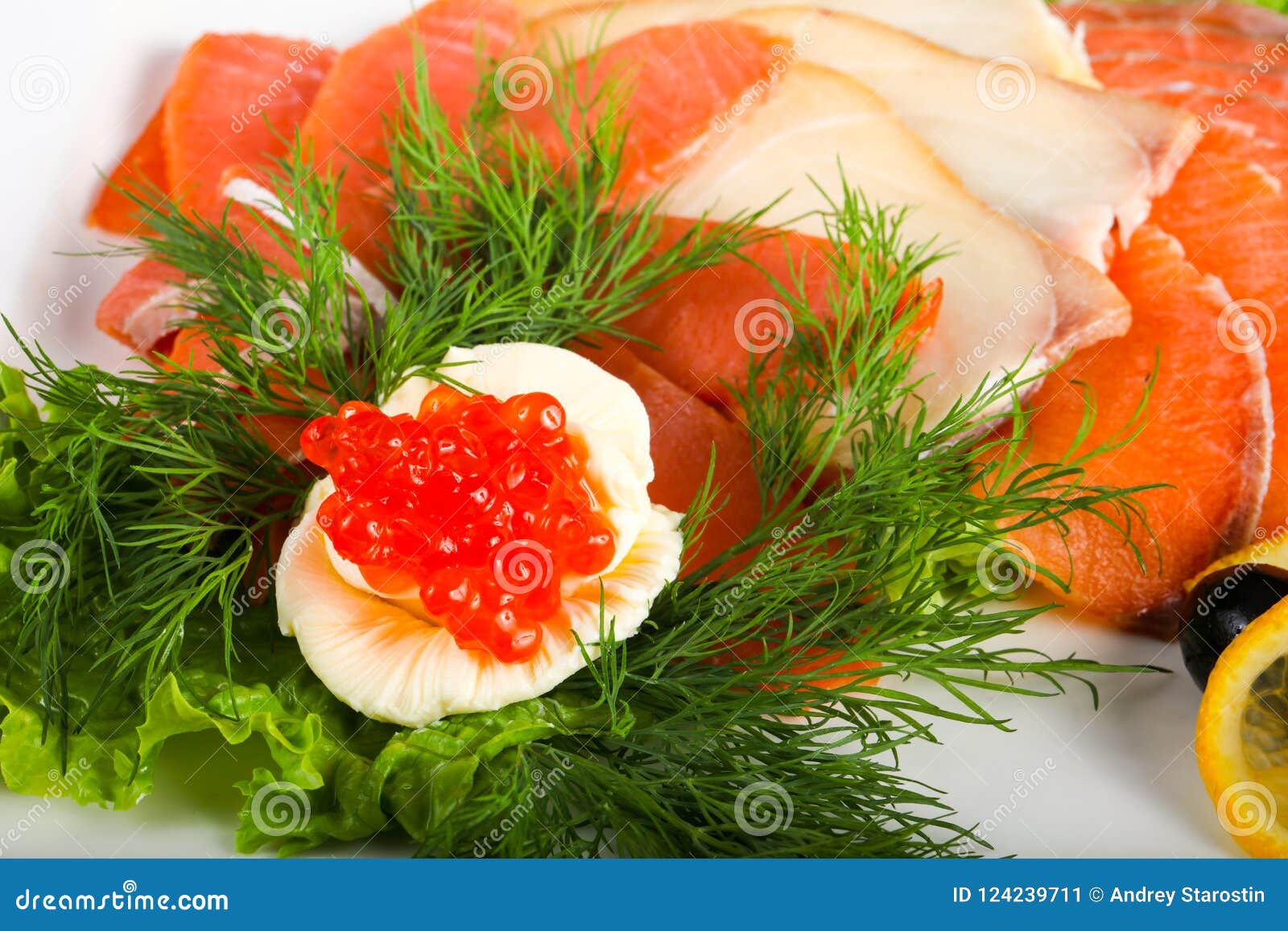Sliced fish assortment stock image. Image of fillet - 124239711