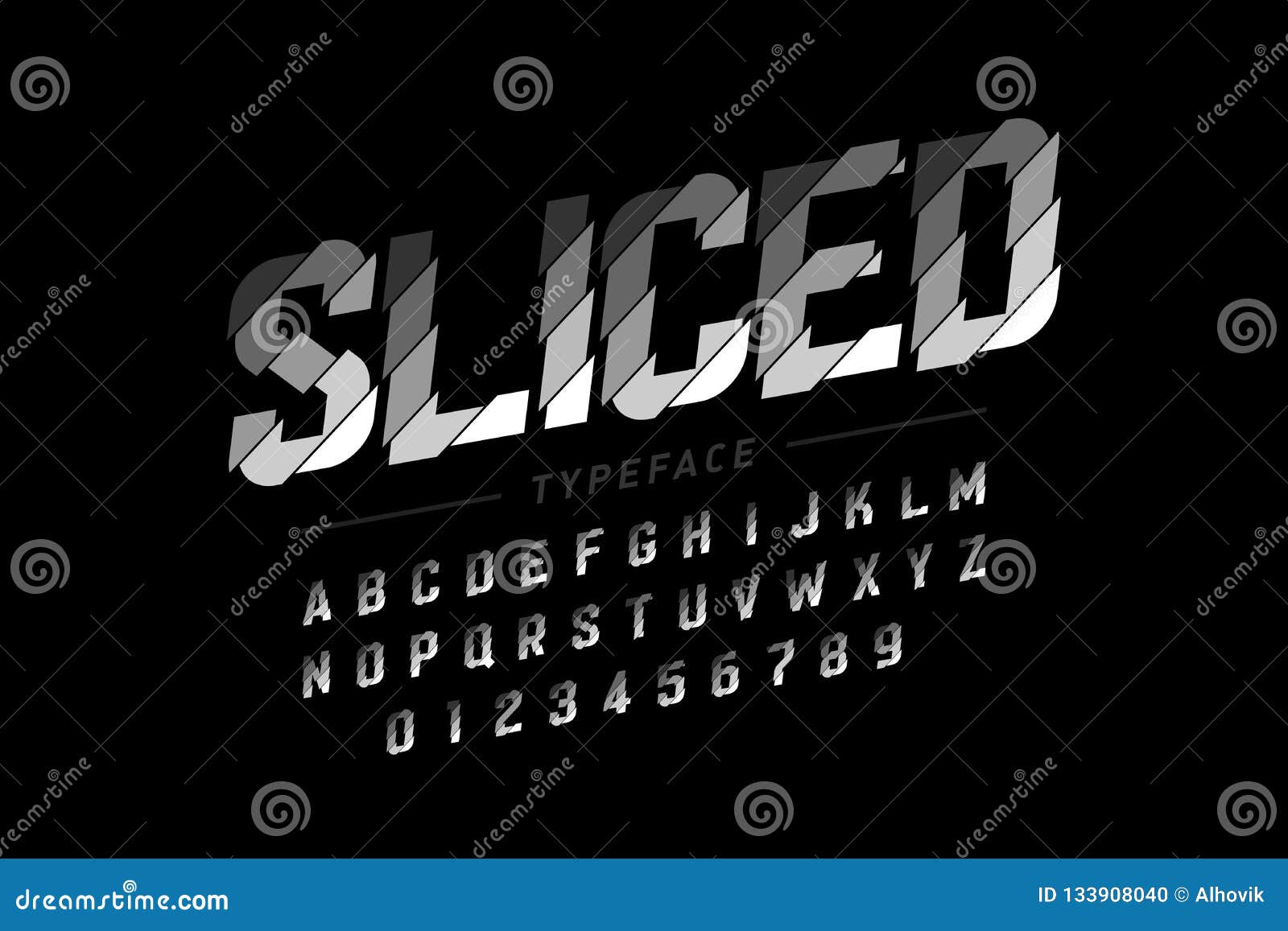 Sliced Font. Vector Alphabet | CartoonDealer.com #134258203