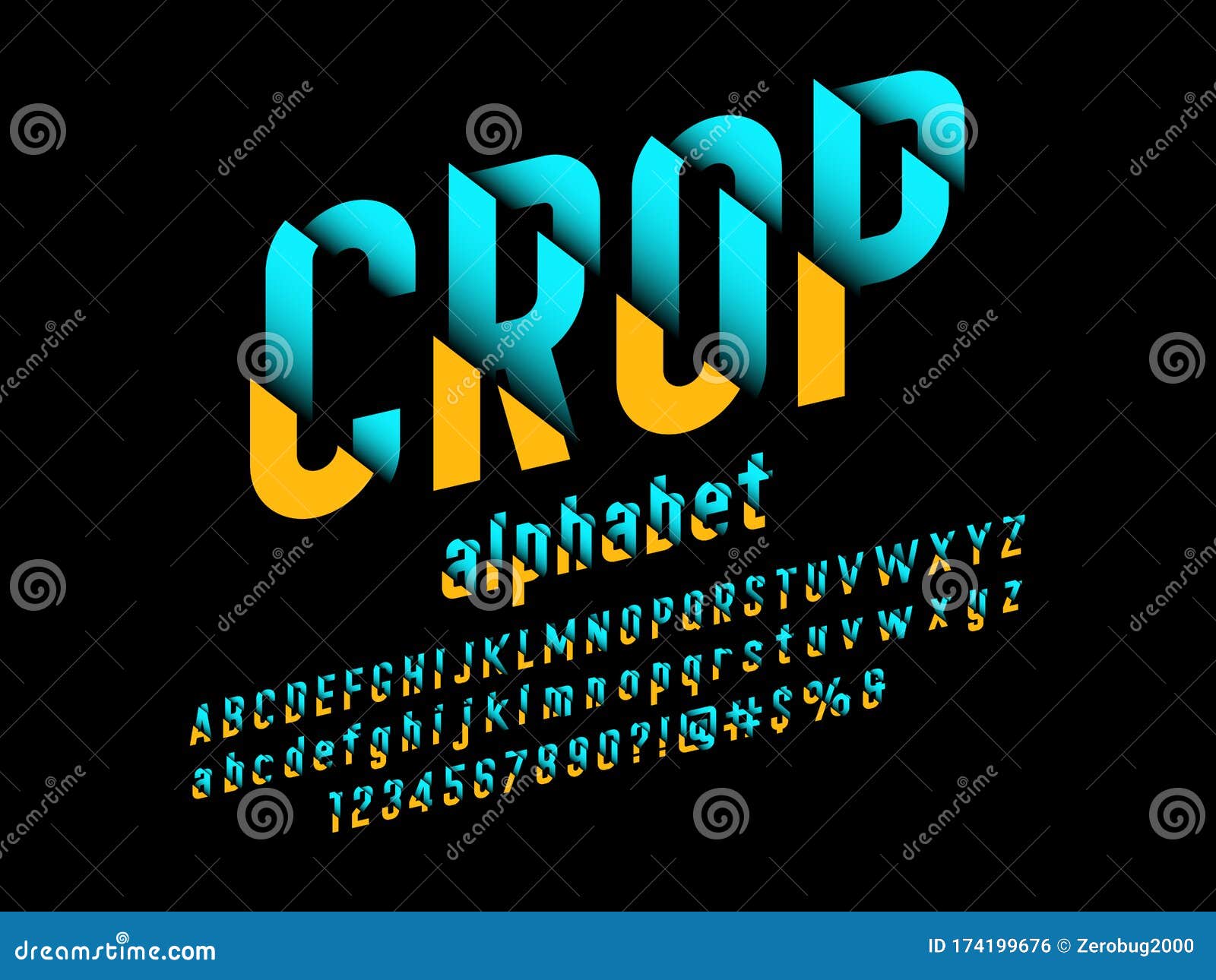 Sliced font stock vector. Illustration of sign, alphabet - 174199676