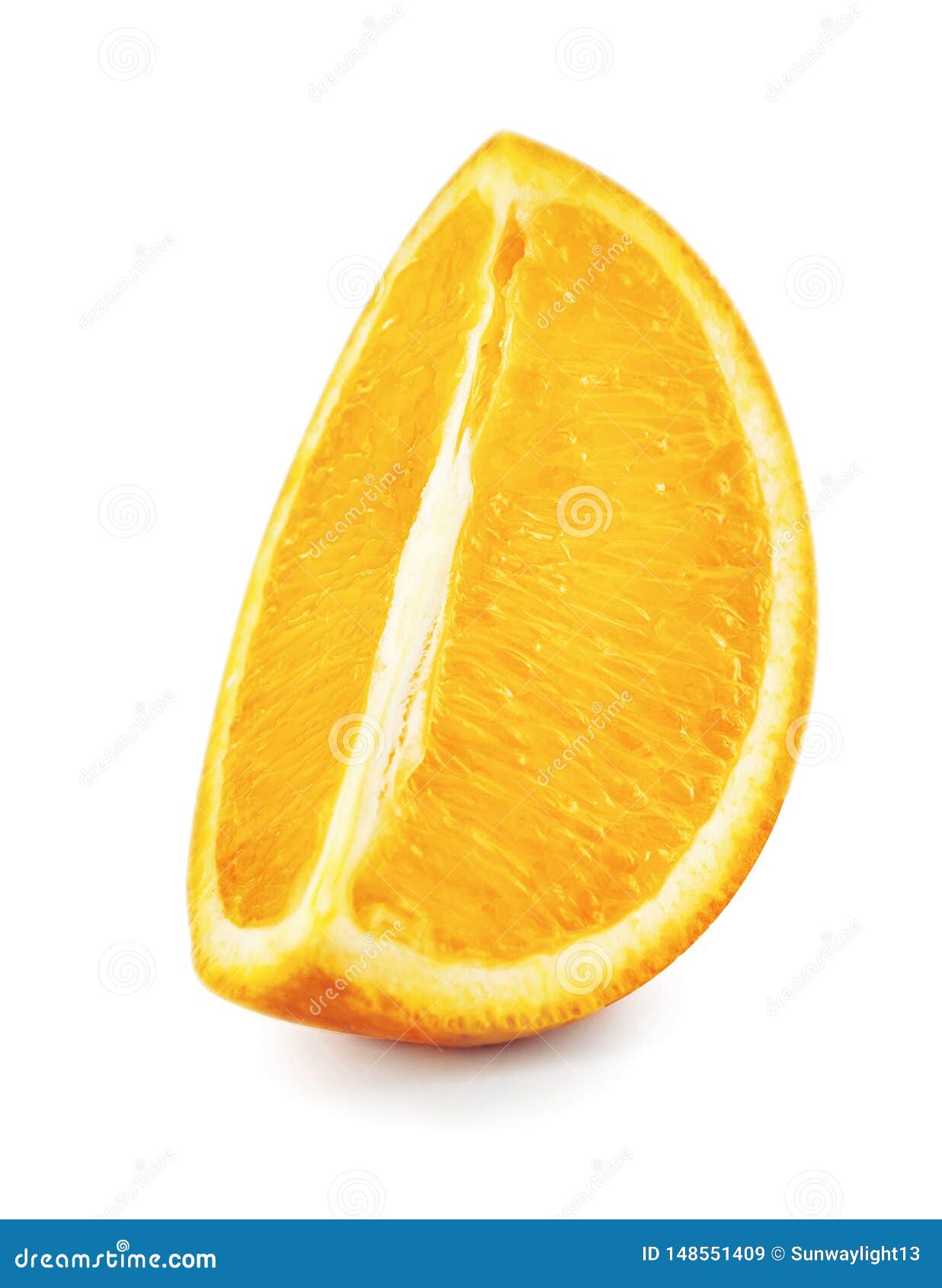 Sliced Fresh Orange Fruit Segment. Front View Stock Image - Image of ...