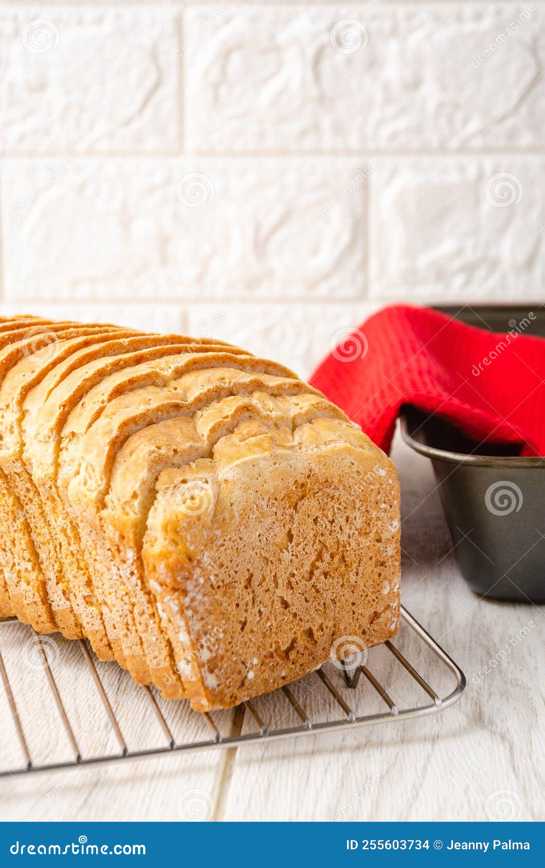 Sliced and Fresh Sandwich Bread. Bread Pan Stock Photo - Image of ...
