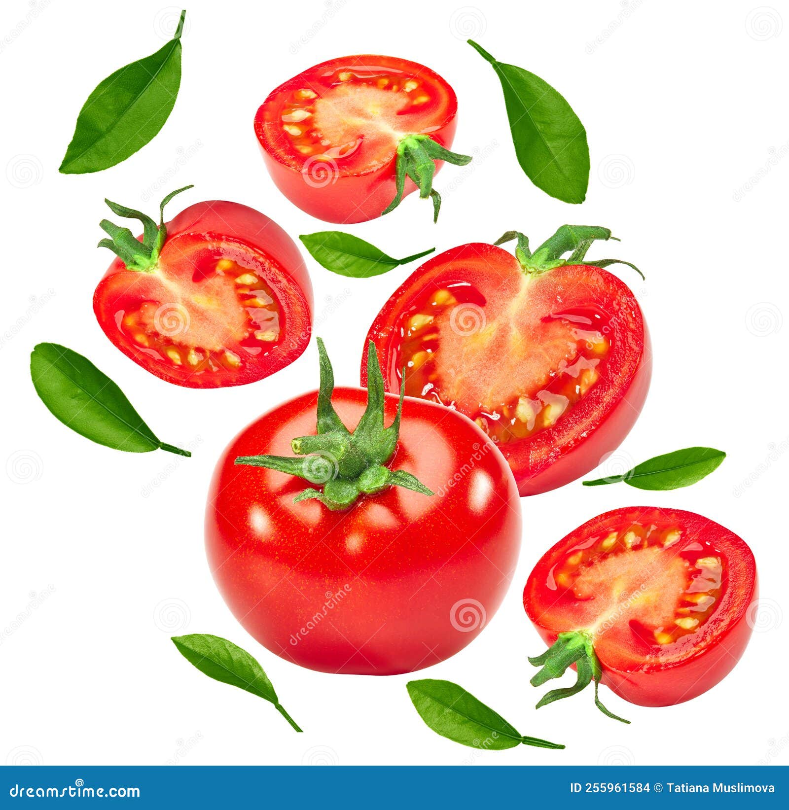 Sliced Fresh Tomato Isolated on White Background. Clipping Path Stock ...