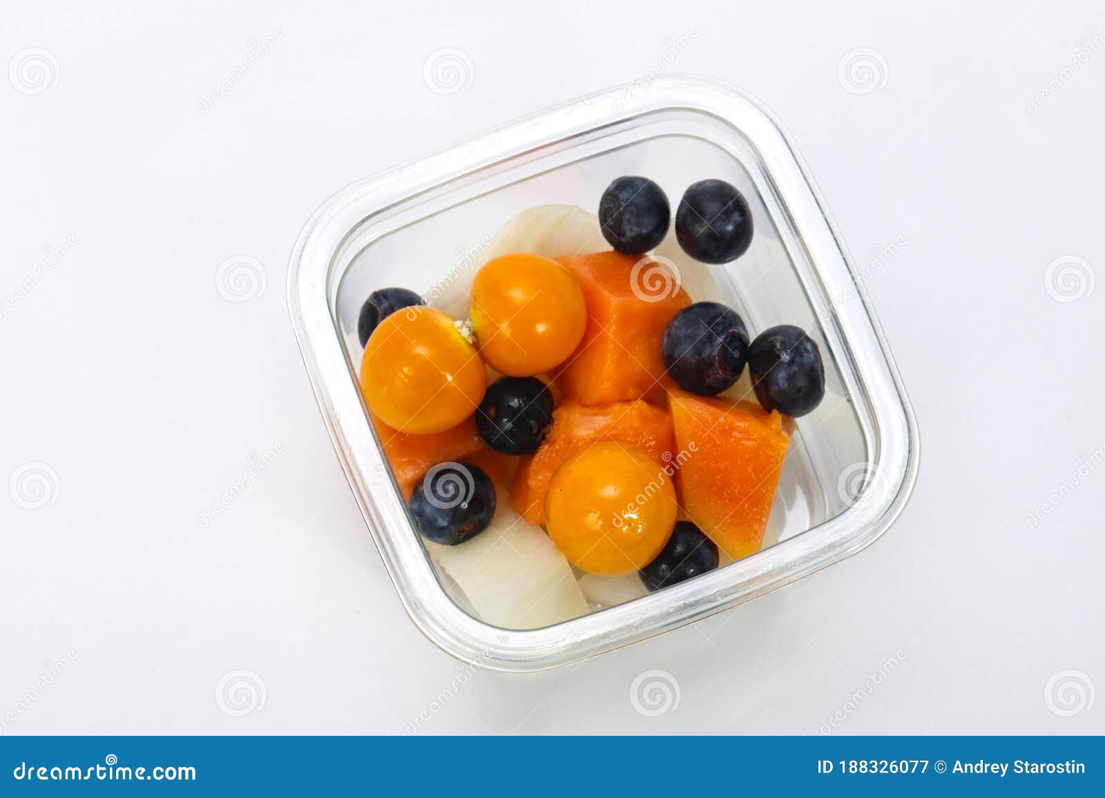 Sliced Fruit Mix in the Box Stock Image - Image of fruit, cantaloupe ...