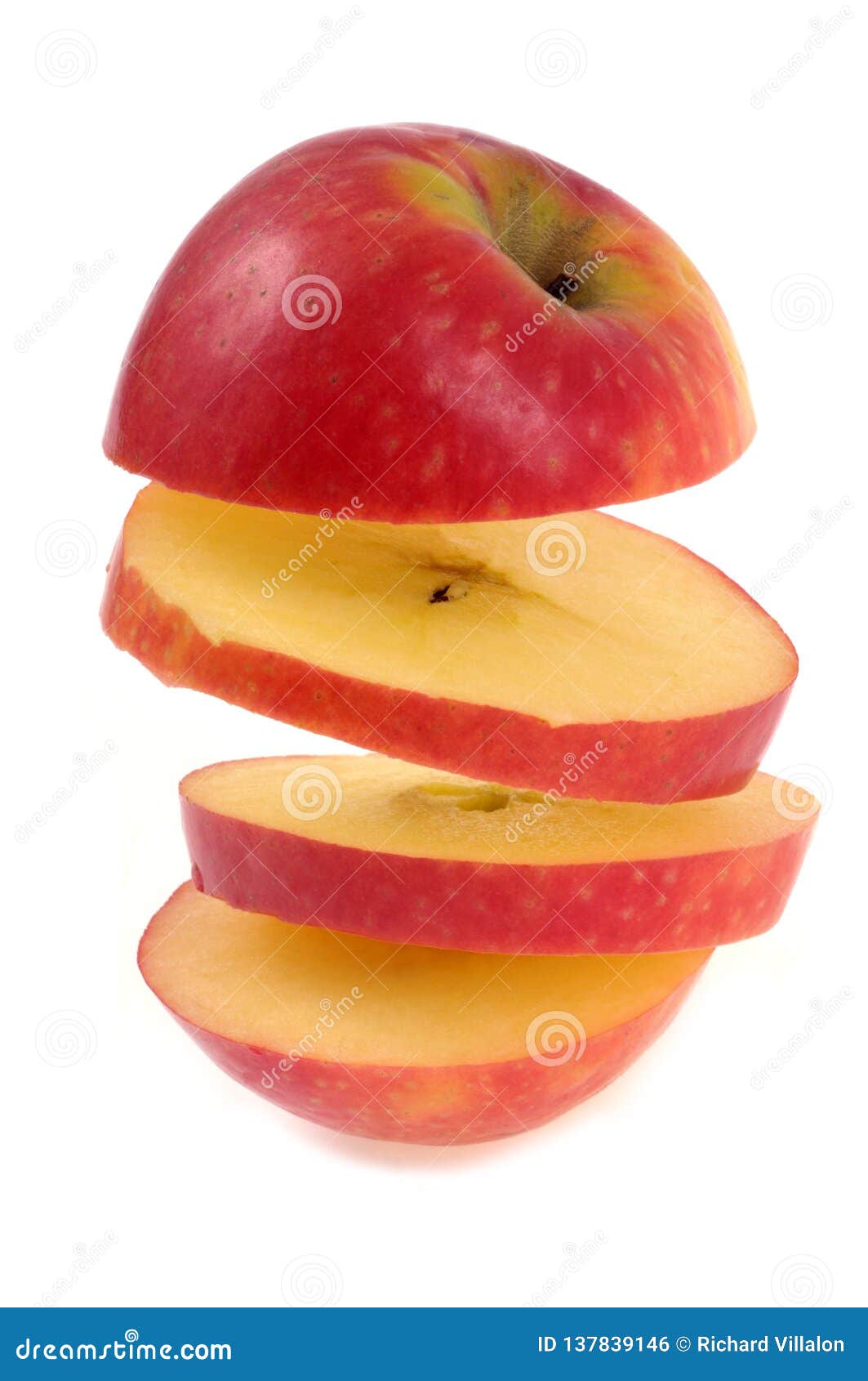 Apple Sliced on White Background Stock Photo - Image of apple, close ...