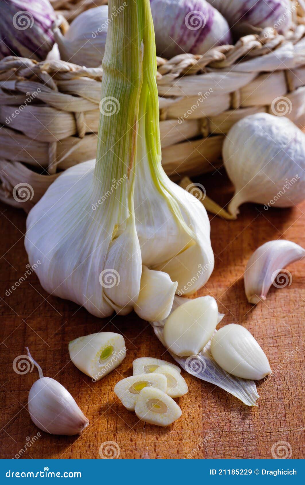 Sliced garlic stock image. Image of sliced, bulbs, vegetable - 21185229