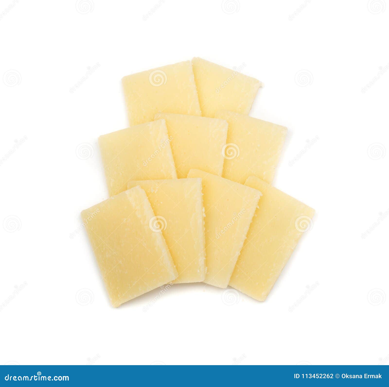 Sliced Gouda Cheese Isolated on White Background Stock Photo - Image of ...