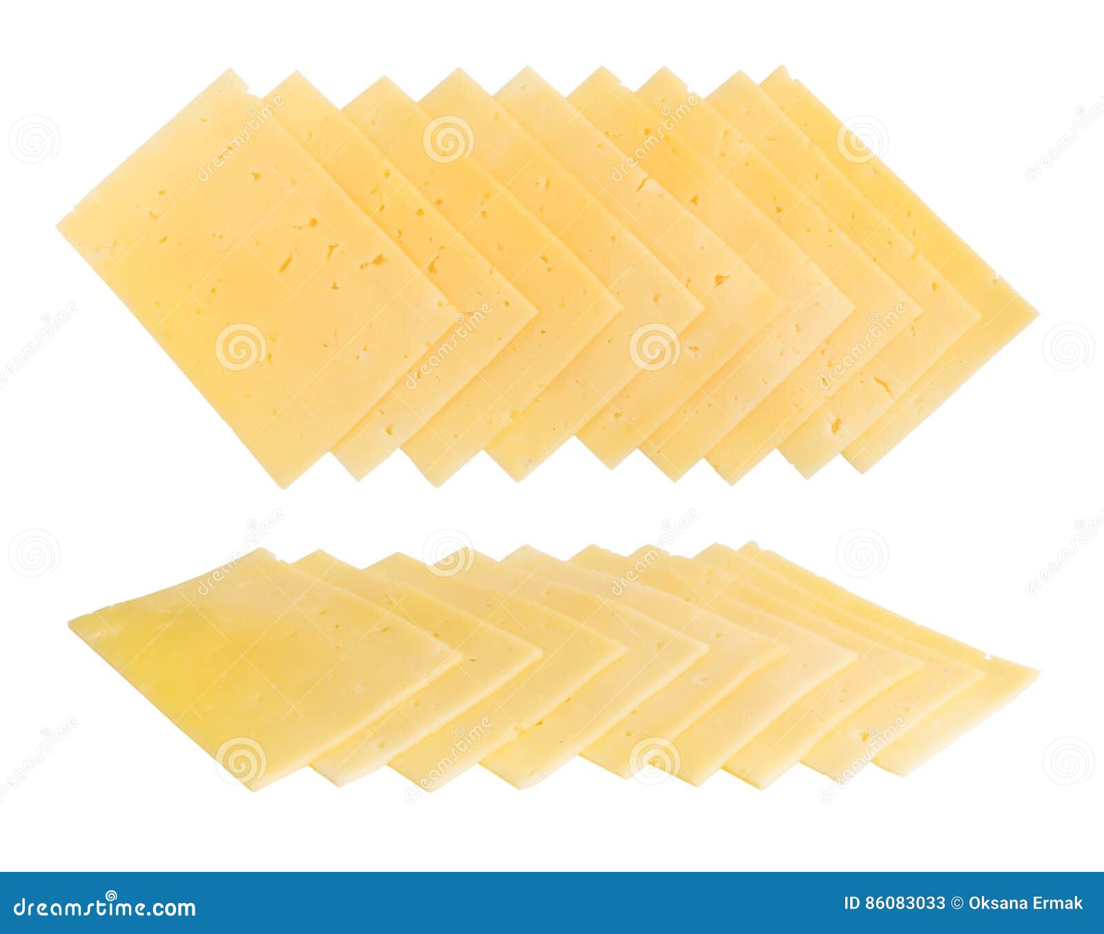 Sliced Gouda Cheese Isolated on White Background Stock Image - Image of ...