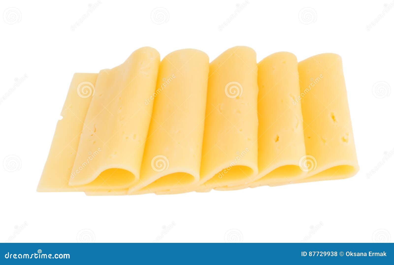 Sliced Gouda Cheese Isolated on White Background Stock Photo - Image of ...