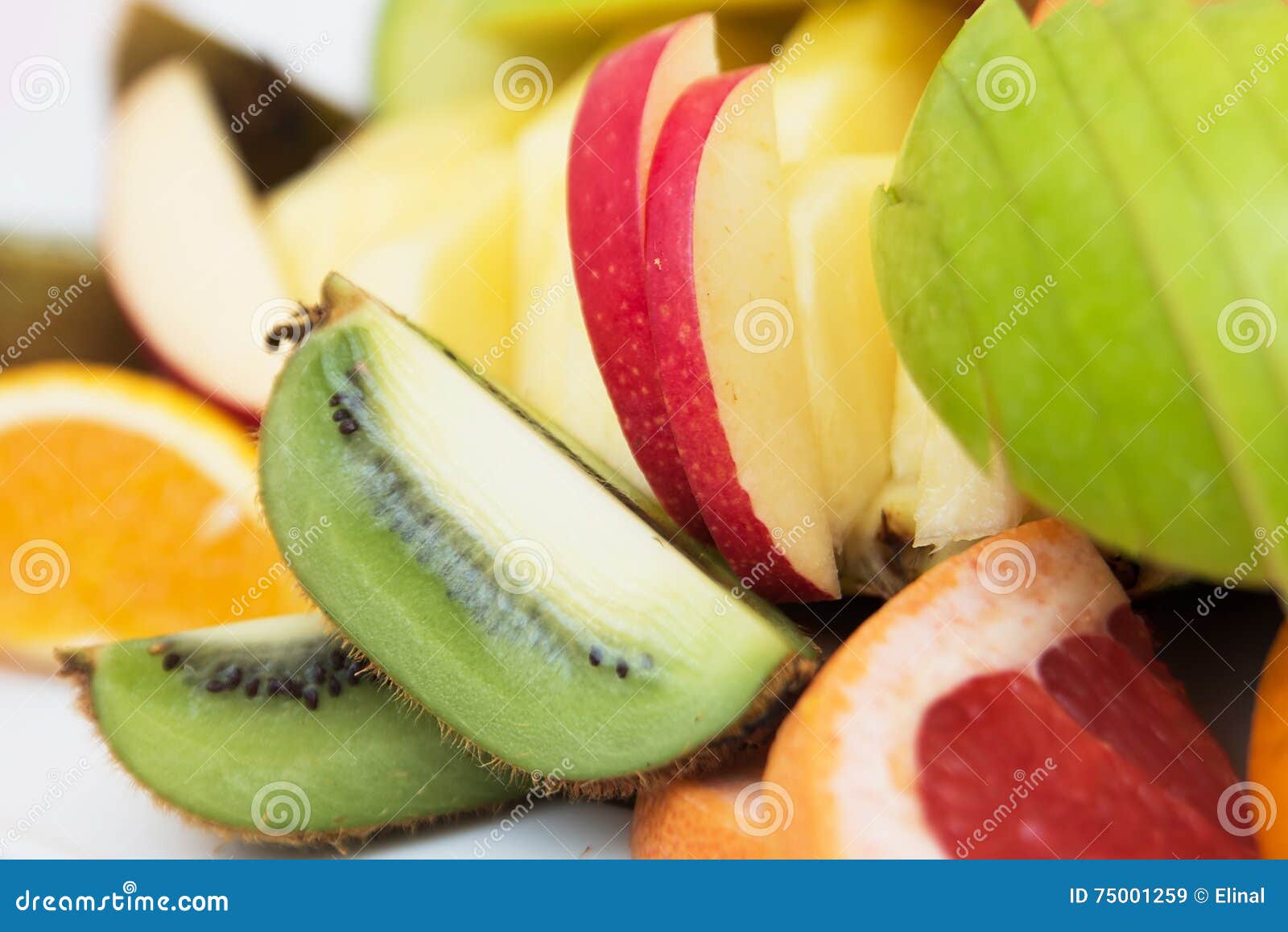 Sliced Grapefruit and Apple. Fresh Fruits Stock Image - Image of ...