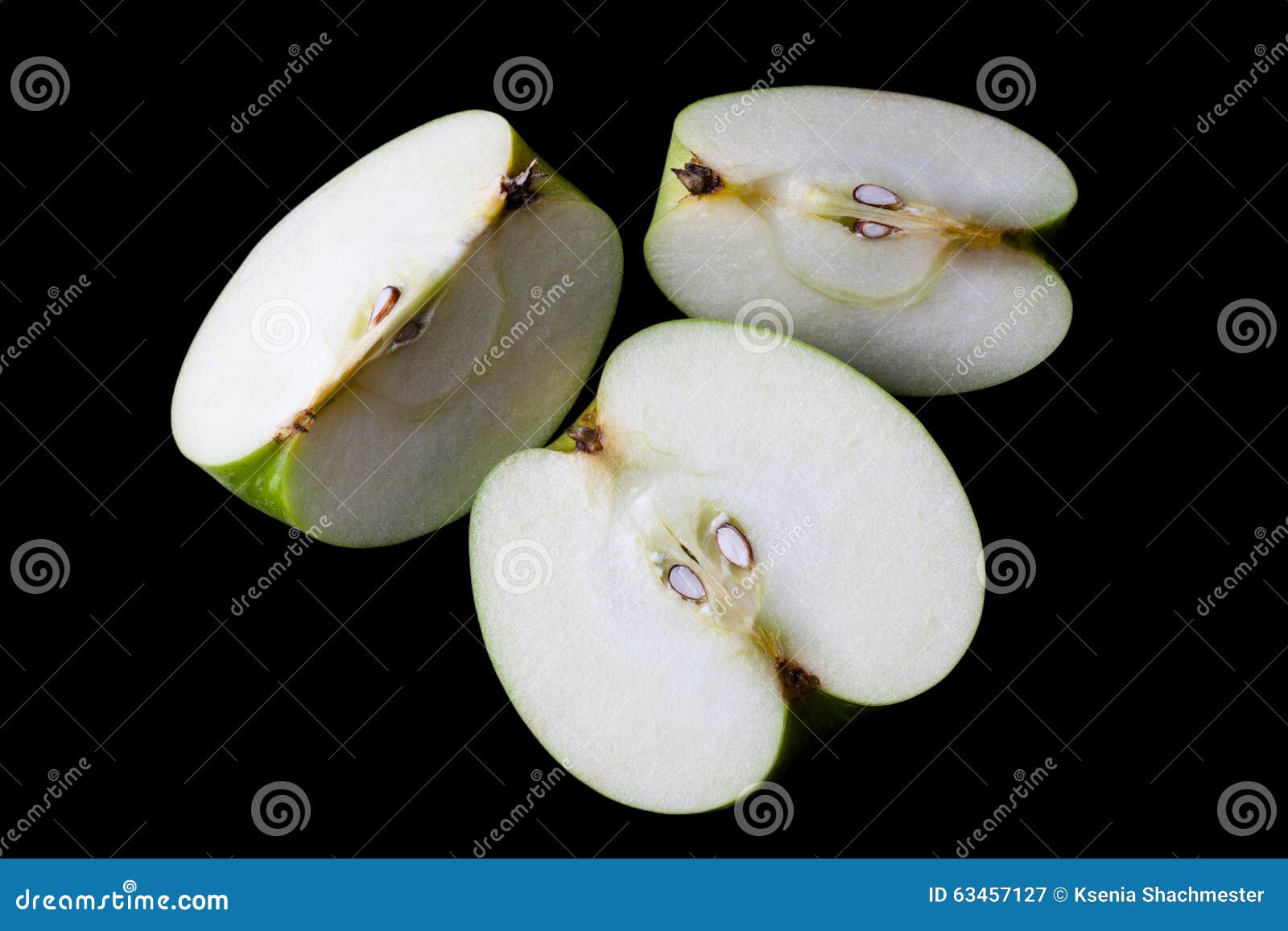 Sliced Green Apple from Above Stock Image - Image of juicy, sweet: 63457127
