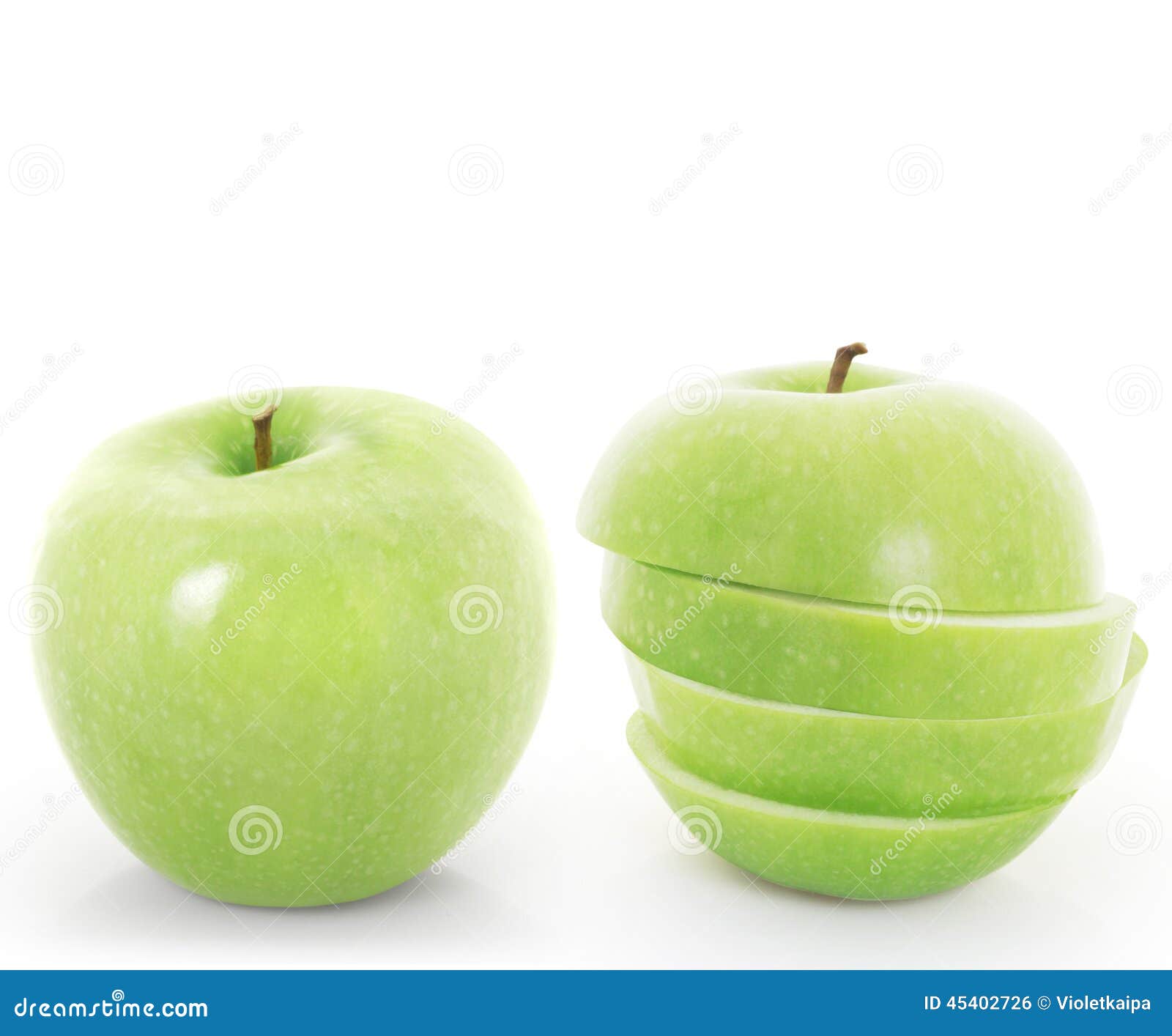 Sliced green apple stock photo. Image of isolate, fruity - 45402726