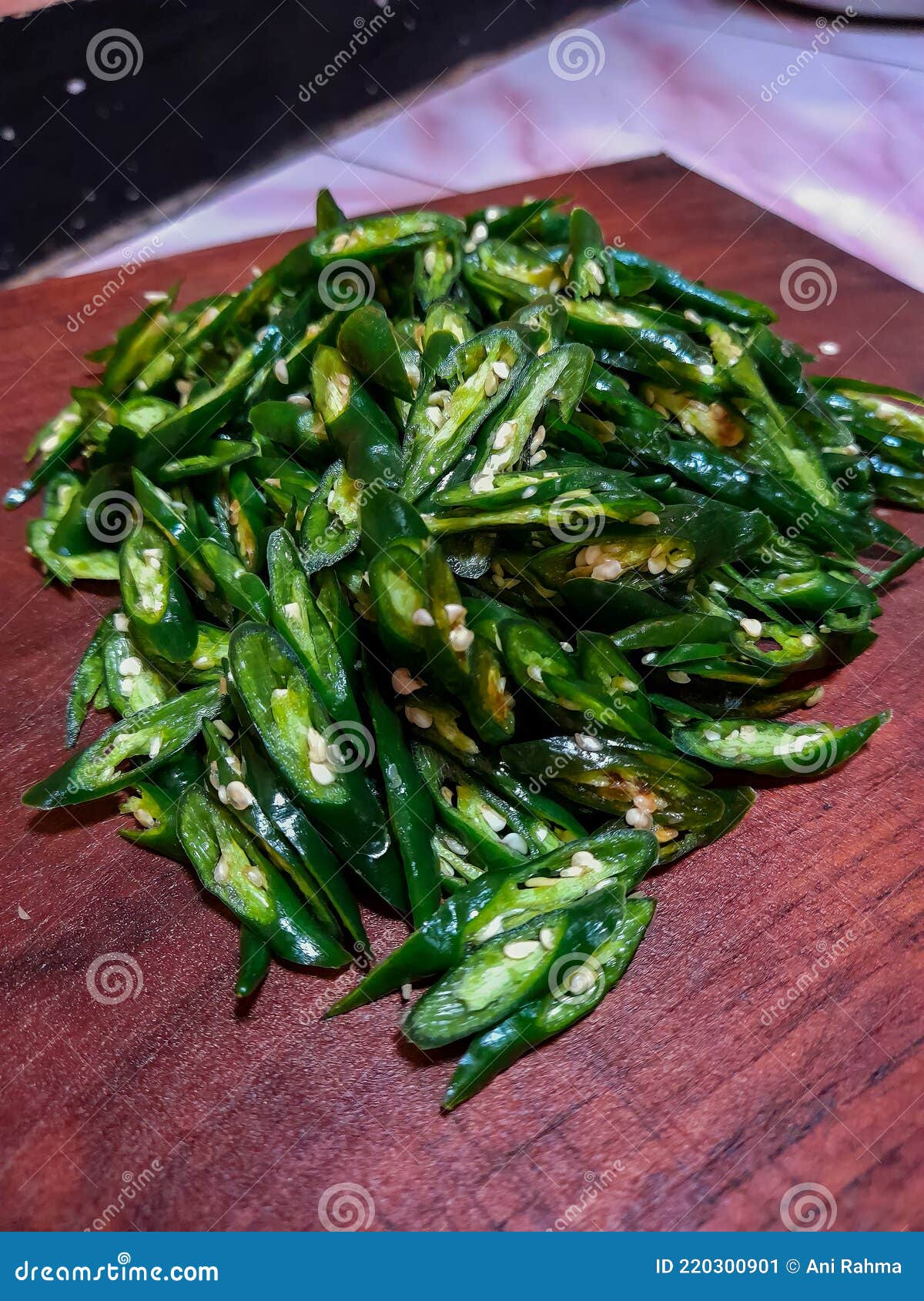 Sliced green chili. stock image. Image of chili, sliced - 220300901