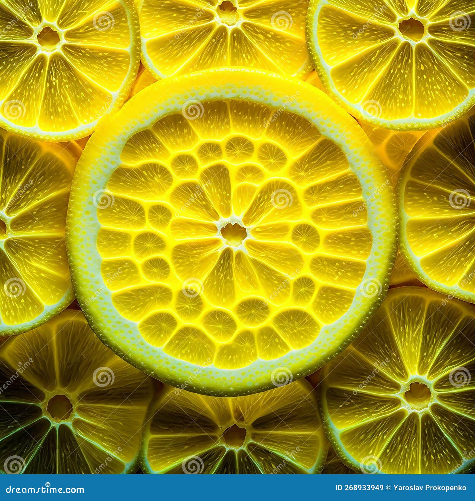 Sliced Green Lemon Slice Close-up AI Illustration Stock Illustration ...