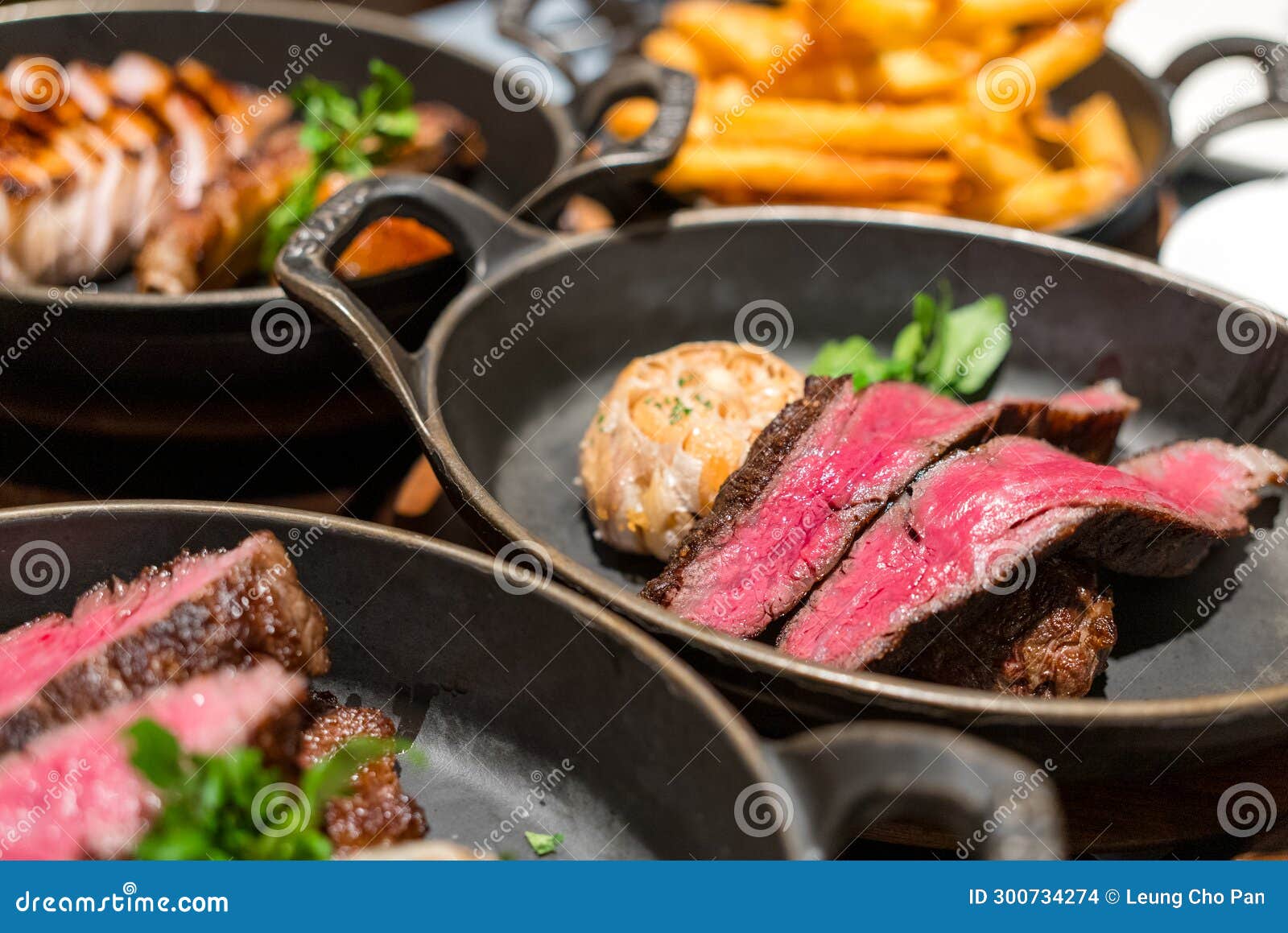 Sliced of Grilled Steak Rib Eye Medium Rare Stock Photo - Image of ...