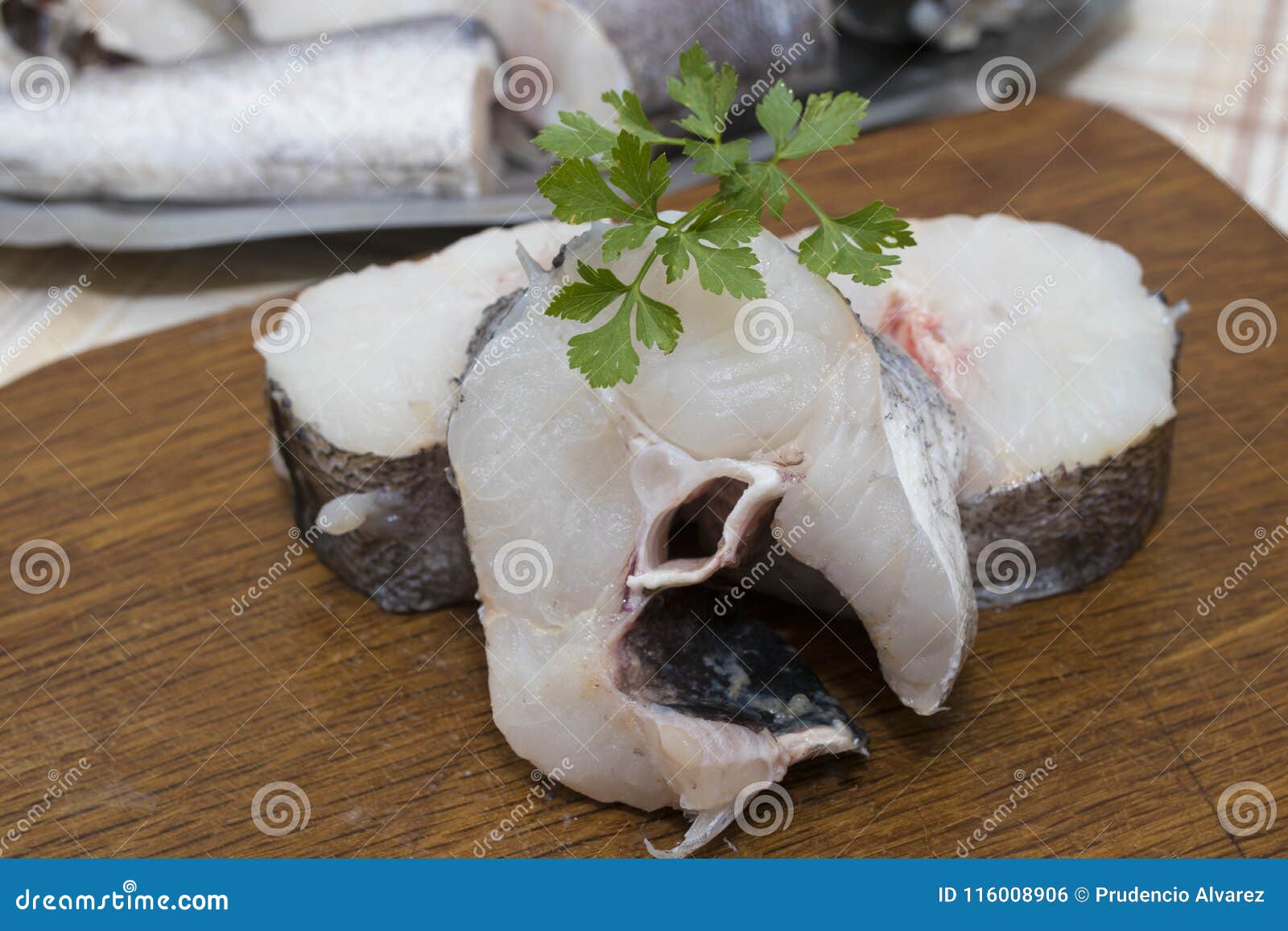 Sliced hake fish stock photo. Image of culinary, flakes - 116008906