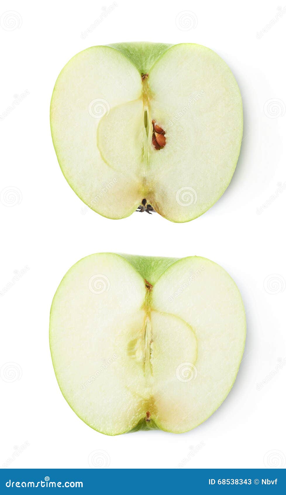 Sliced half of an apple stock image. Image of apple, white - 68538343