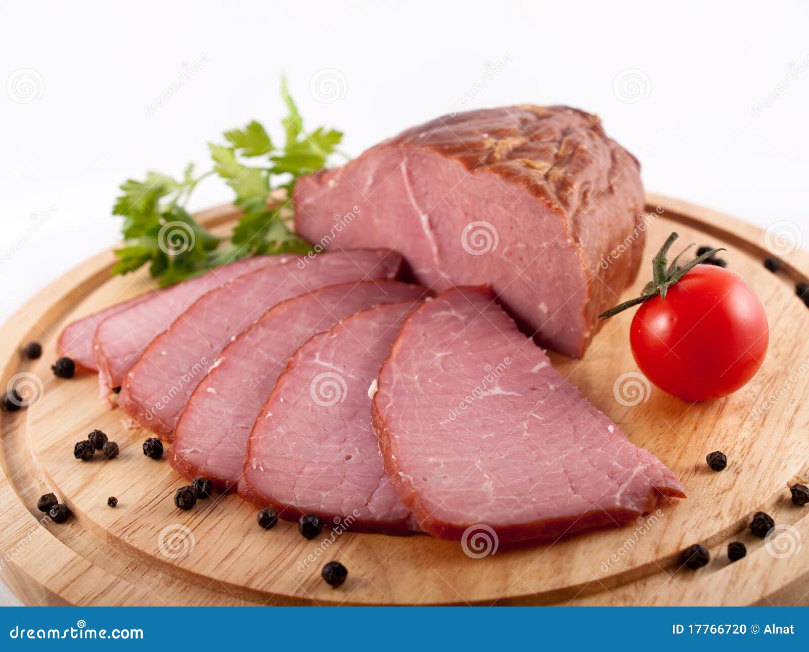 Sliced ham stock photo. Image of board, color, pepper - 17766720