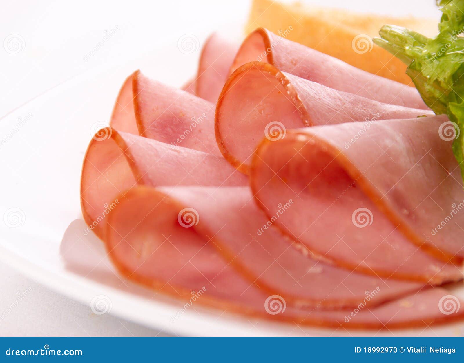 Sliced ham stock photo. Image of close, delicatessen - 18992970