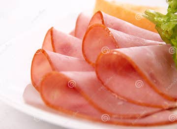 Sliced ham stock photo. Image of close, delicatessen - 18992970