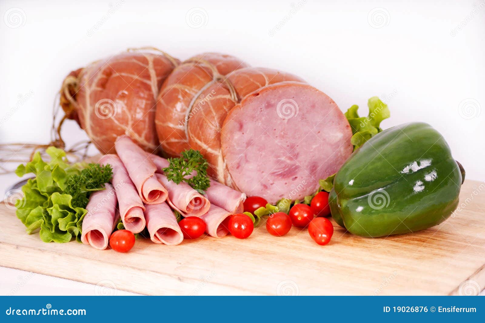 Sliced ham stock photo. Image of garnish, rosemary, lunch - 19026876