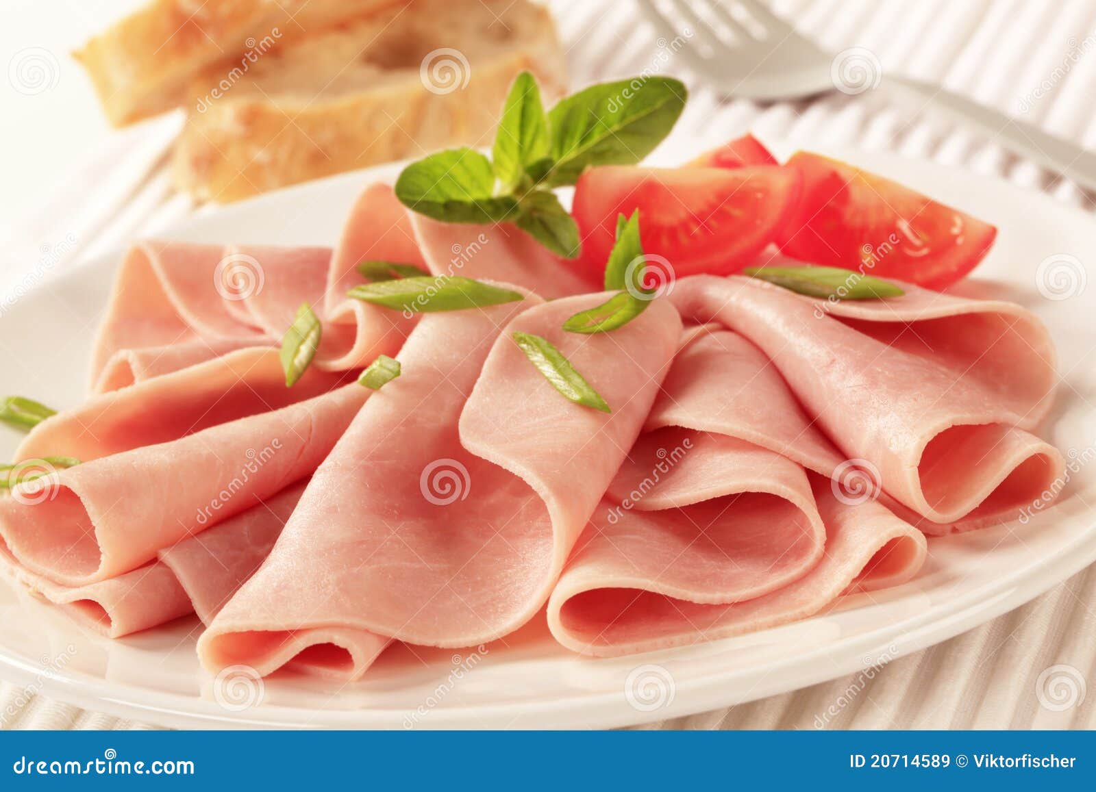 Sliced ham stock image. Image of food, snack, pork, sliced - 20714589