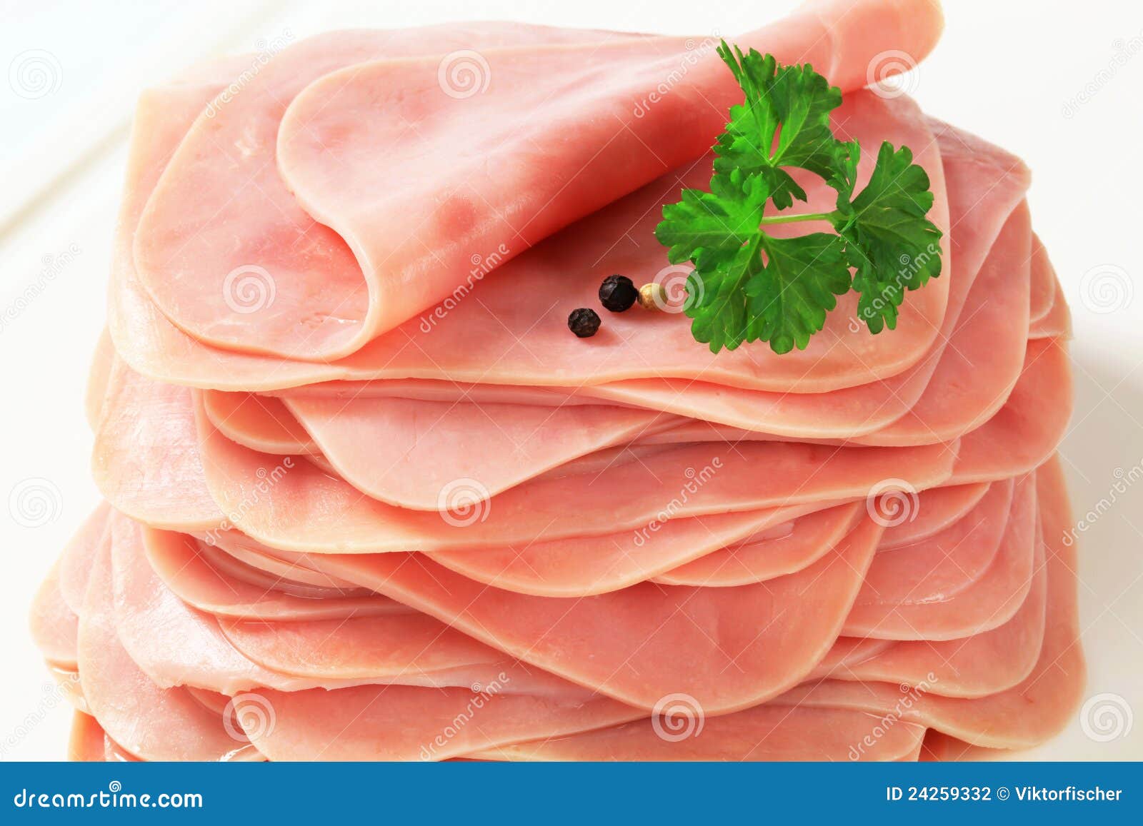 Sliced ham stock photo. Image of parsley, appetizer, turkey - 24259332