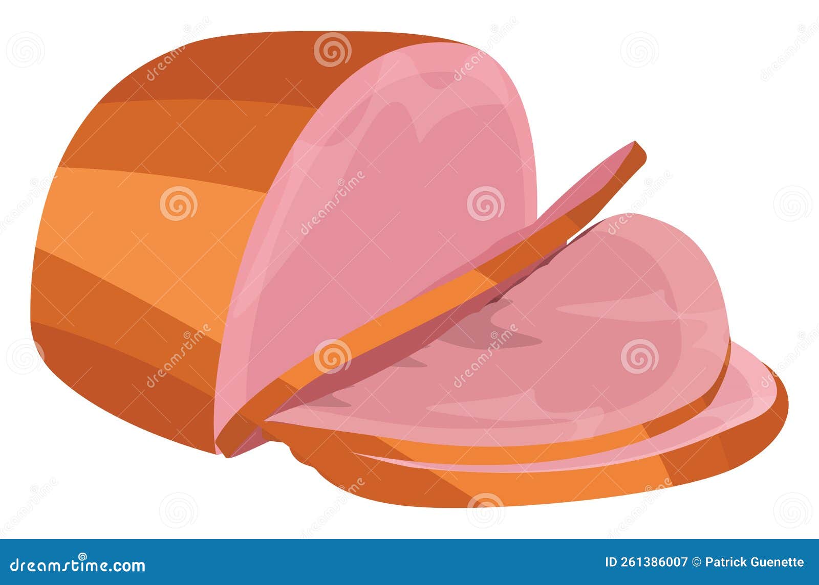 Sliced ham, icon stock illustration. Illustration of fastfood - 261386007