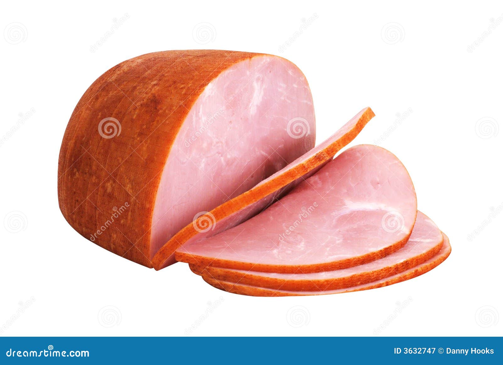 Sliced Ham Isolated stock image. Image of pork, isolated - 3632747
