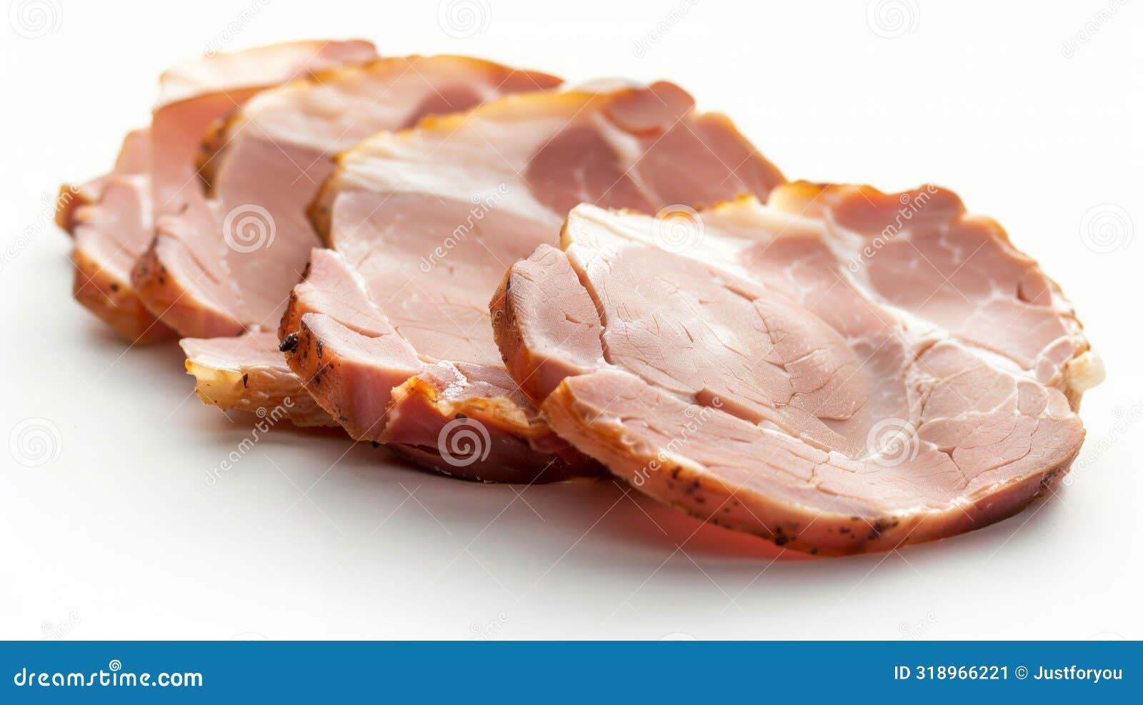 Sliced Ham Isolated on White Background. Generative Ai Stock ...
