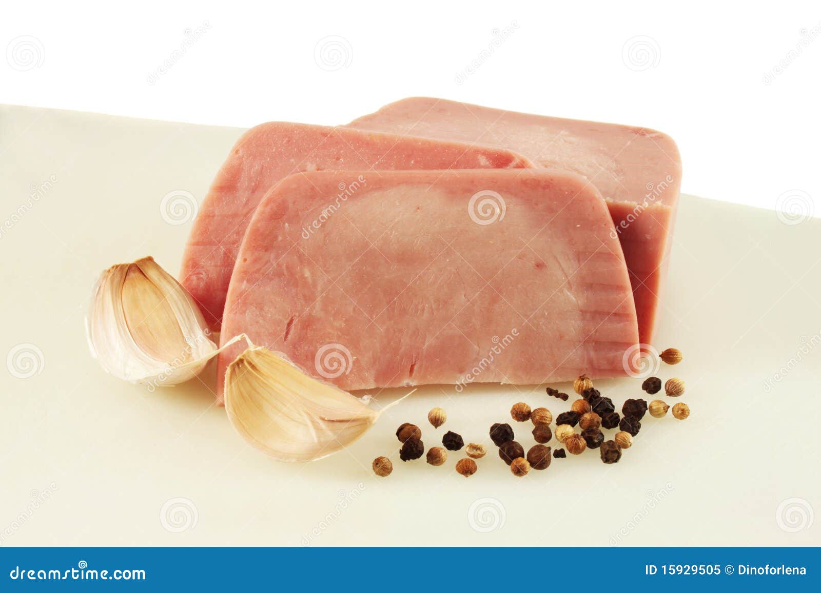 Sliced Ham with Pepper, Garlic Stock Image - Image of nutrition ...