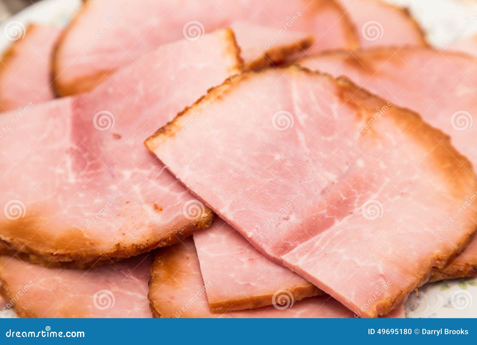 Sliced Ham Piled High stock photo. Image of tasty, breakfast - 49695180