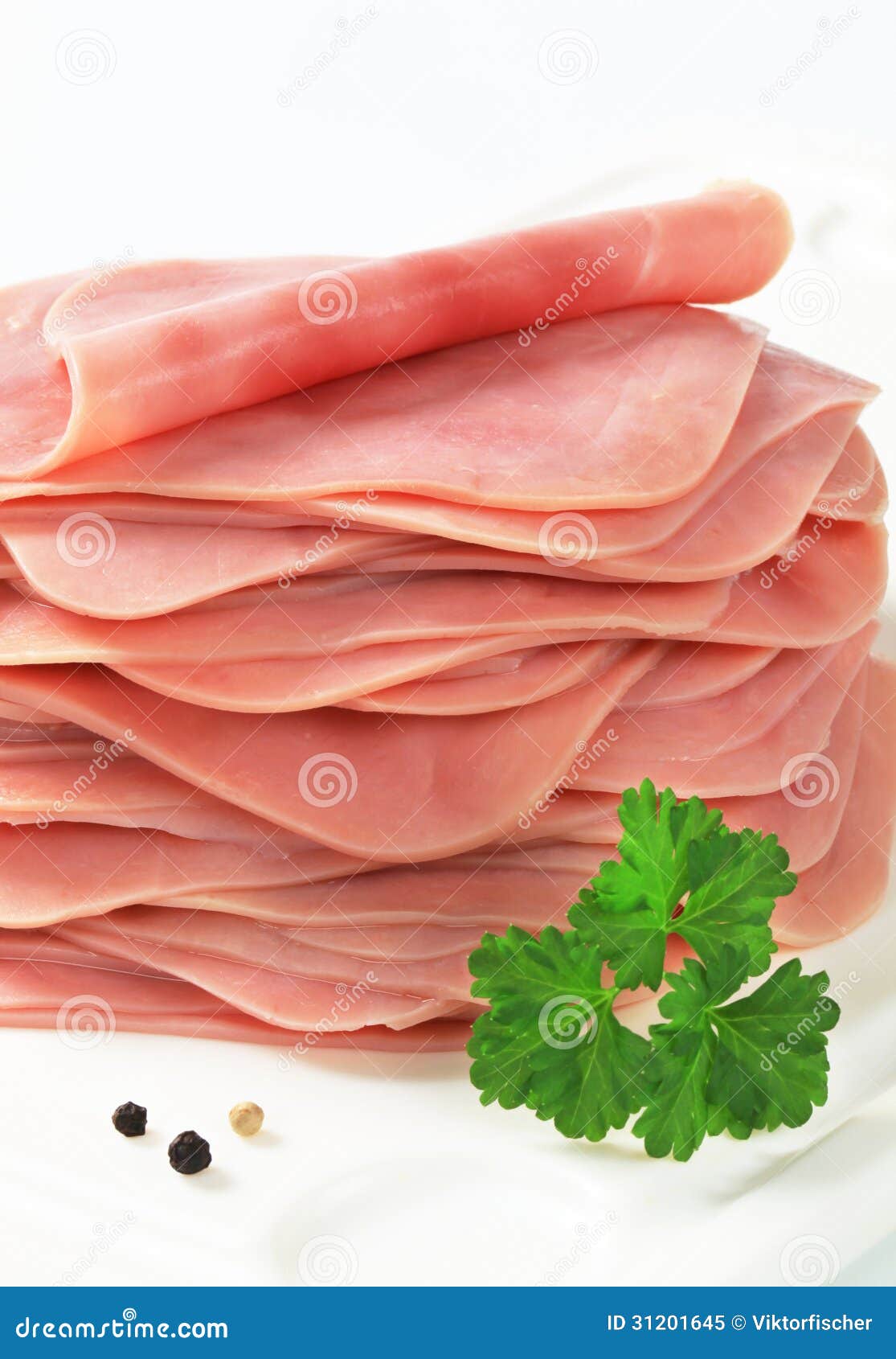 Sliced ham stock image. Image of cuts, cutting, food - 31201645