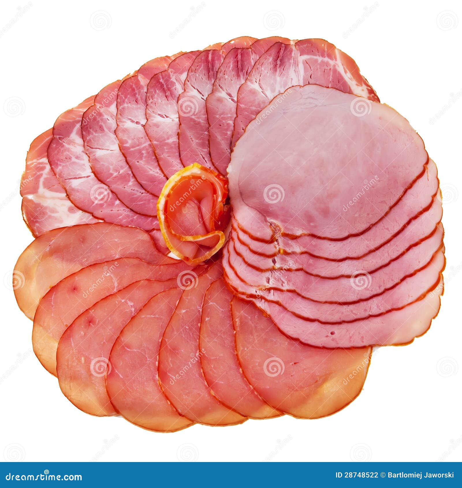 Sliced ham and tenderloin. stock photo. Image of tenderloin - 28748522