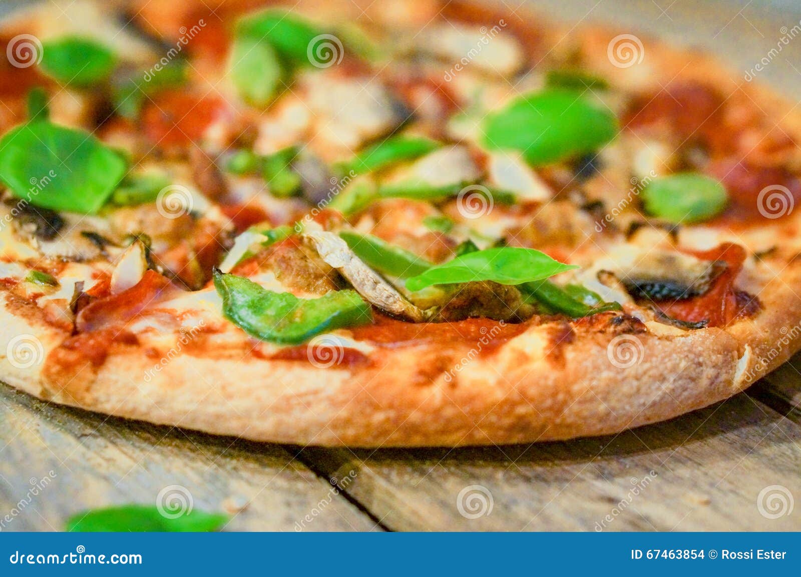 Sliced Home Made Pepperoni Pizza on Wooden Rustic Background Stock ...