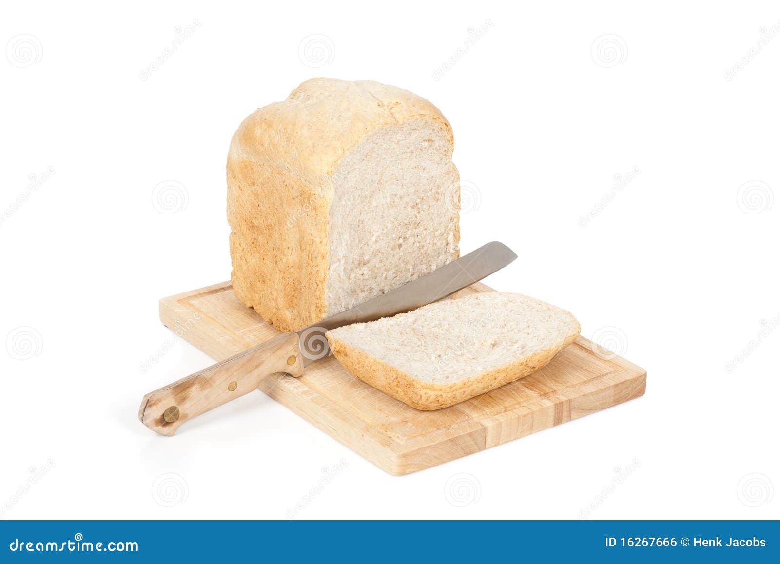 Sliced Homemade Bread Front Angeled View Stock Photo - Image of white ...