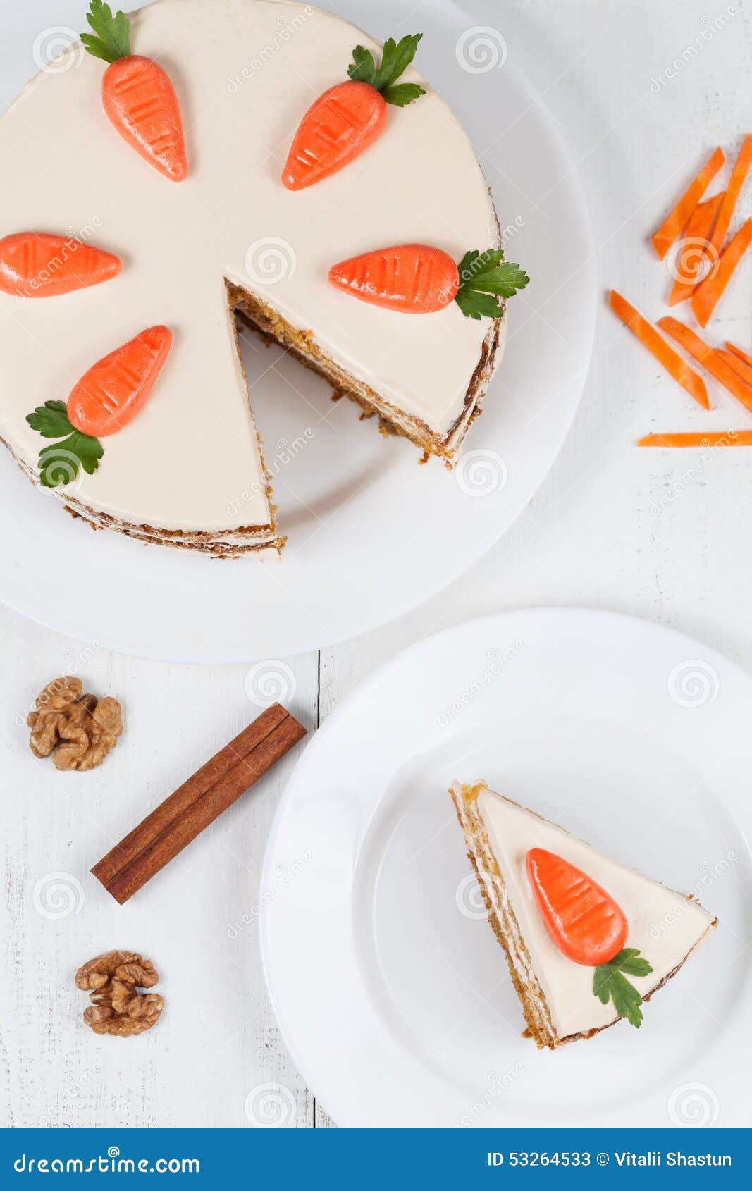 Sliced Homemade Carrot Sponge Cake with Cinnamon Stock Image - Image of ...