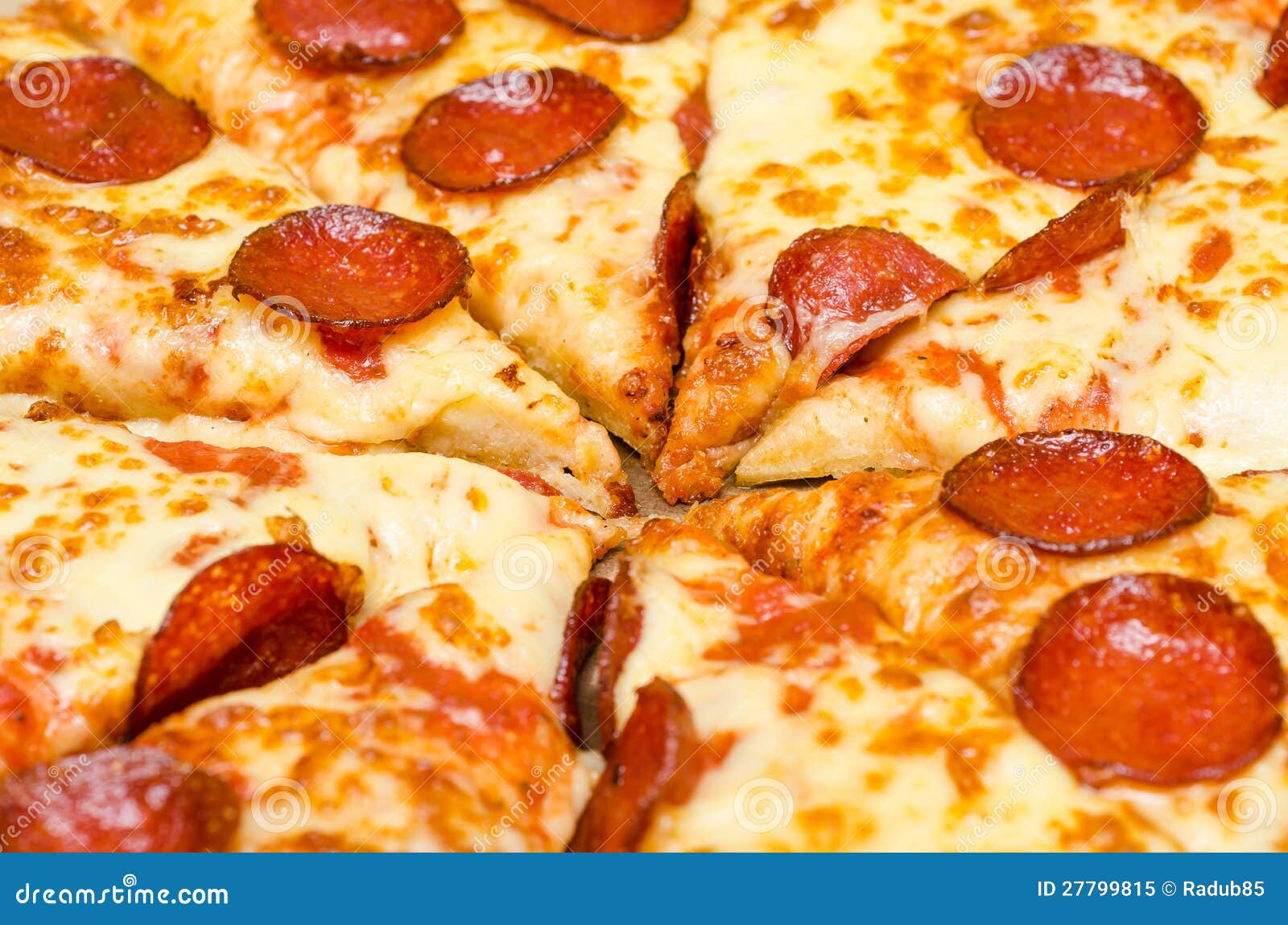 Sliced Hot Pizza stock image. Image of closeup, cheese - 27799815