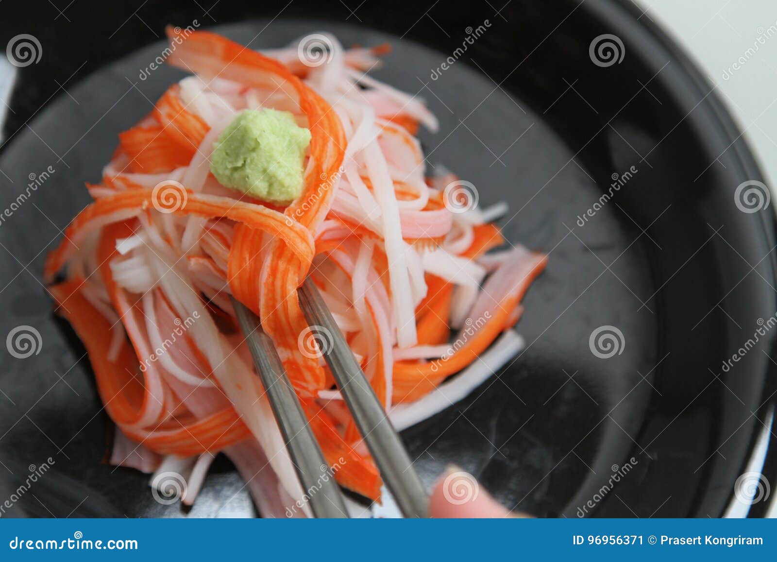 Sliced Imitation Crab with Wasabi Stock Image - Image of pumpkin ...