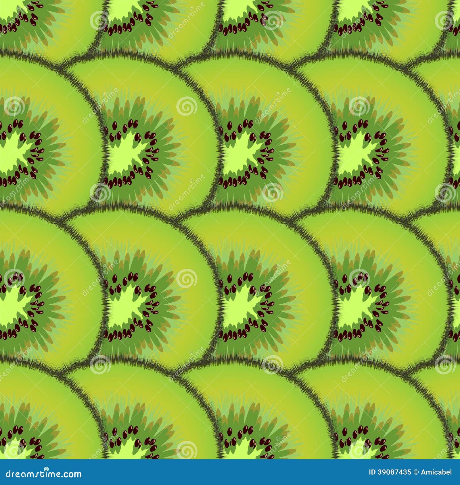 Sliced Kiwi Fruit. Design Seamless Pattern Stock Vector - Illustration ...