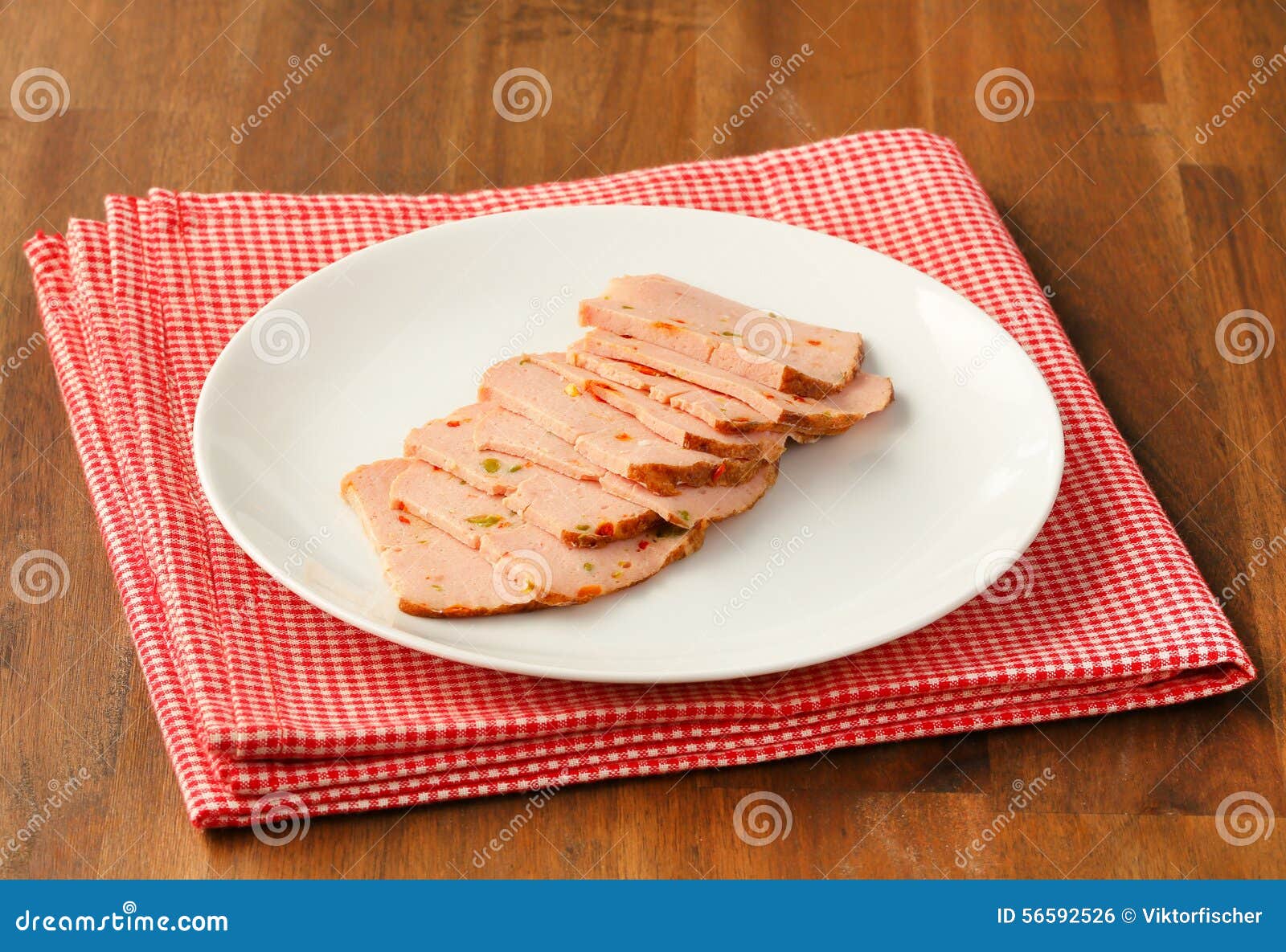 Sliced Leberkase stock photo. Image of leberkase, loaf - 56592526
