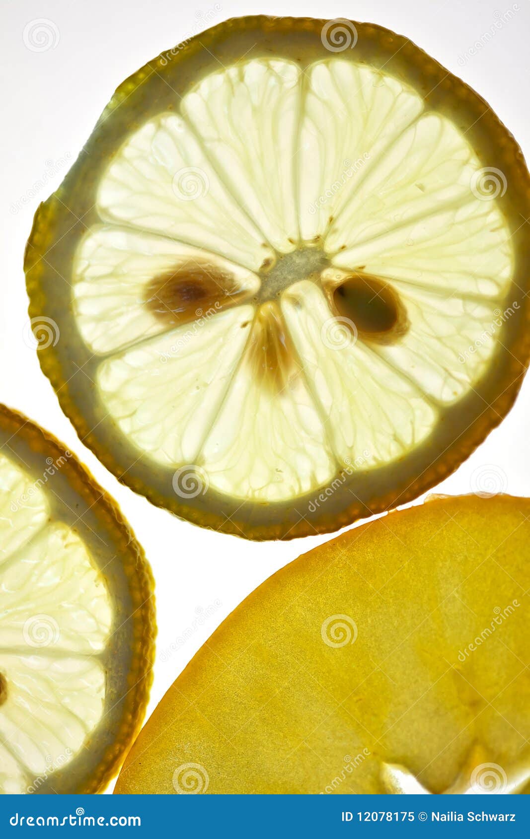 Sliced Lemon and Apple Isolated on White Stock Image - Image of fruit ...