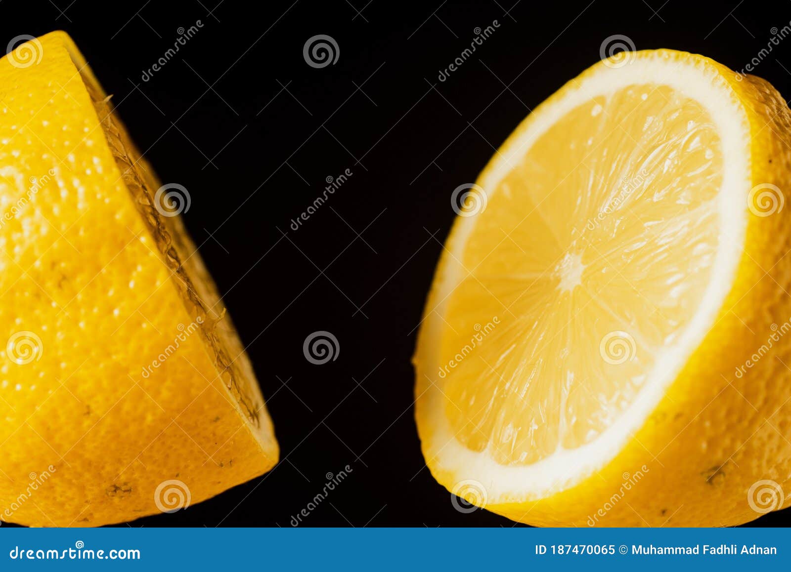 Sliced lemon floating stock image. Image of concept - 187470065
