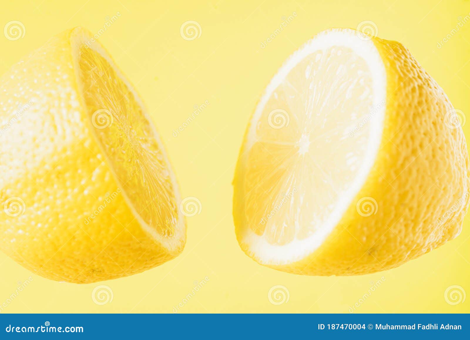 Sliced lemon floating stock photo. Image of levity, health - 187470004