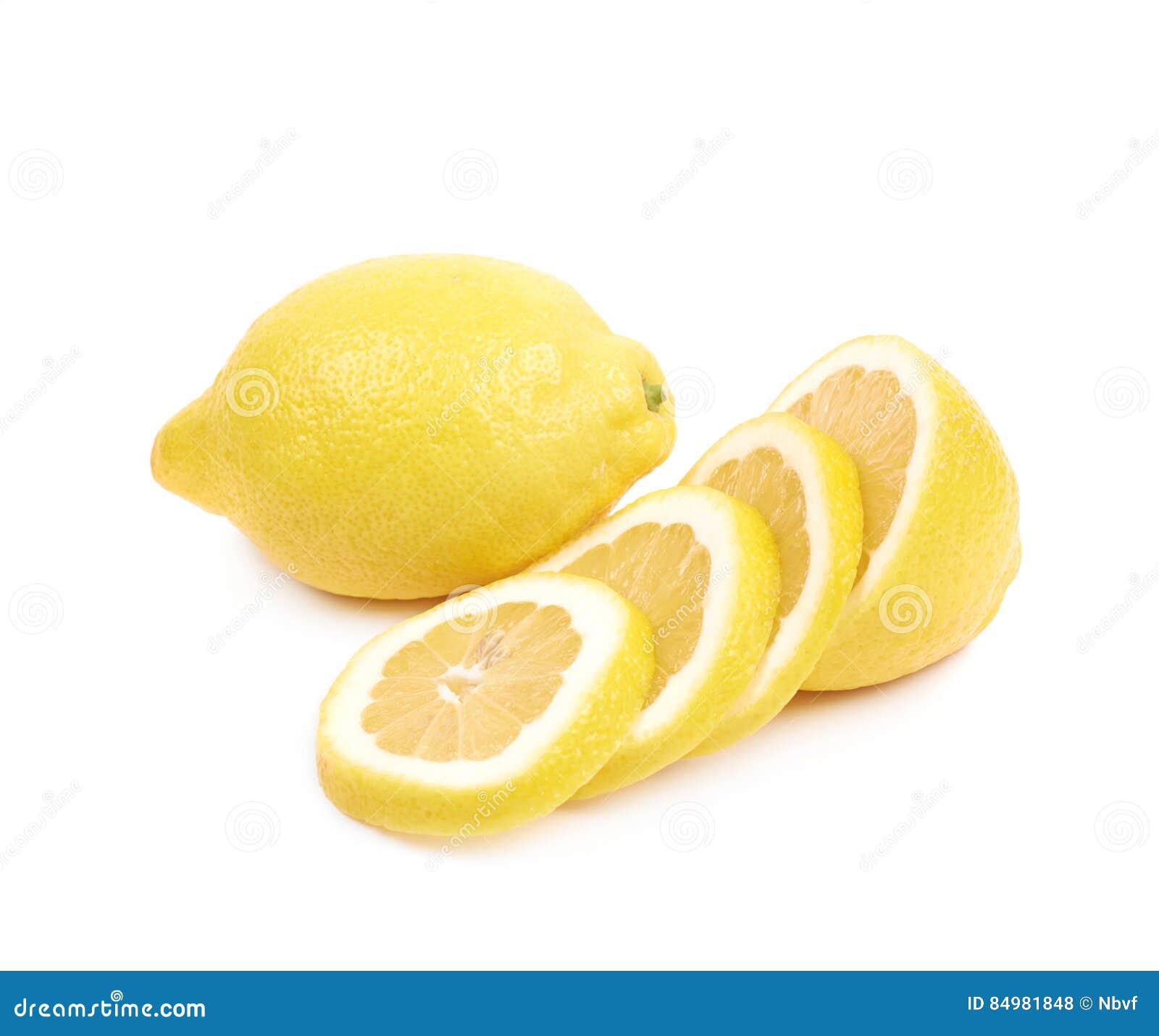 Sliced Lemon Fruit Isolated Stock Photo - Image of portion, freshness ...
